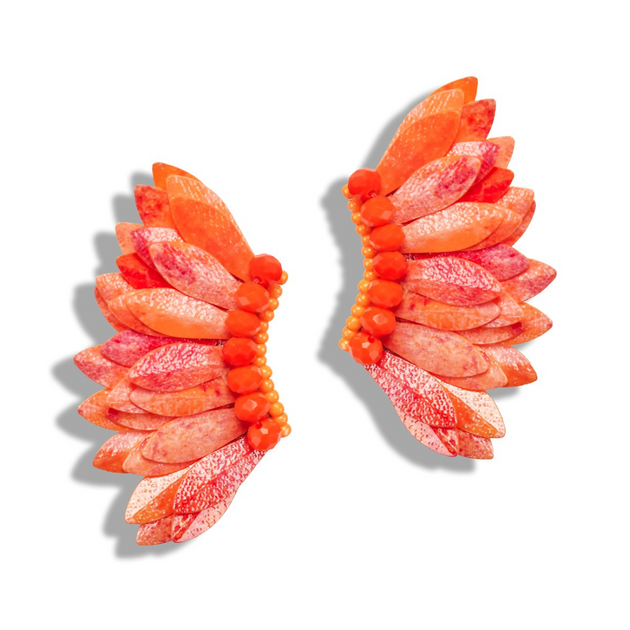 Small Wing Earrings-Orange – Vani Trapani